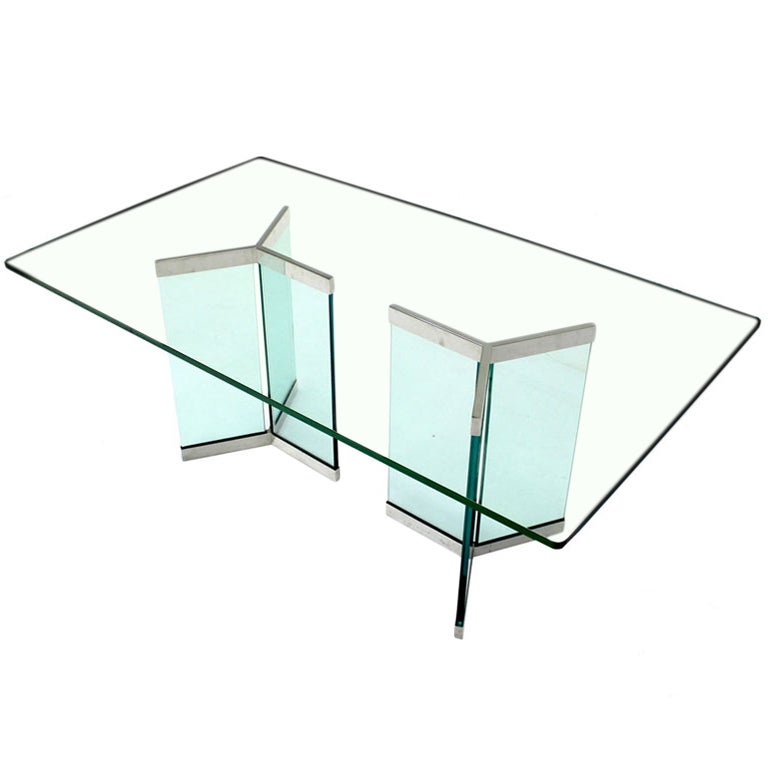 Pace Collection Mid Century Modern Glass Dining Table at 1stDibs