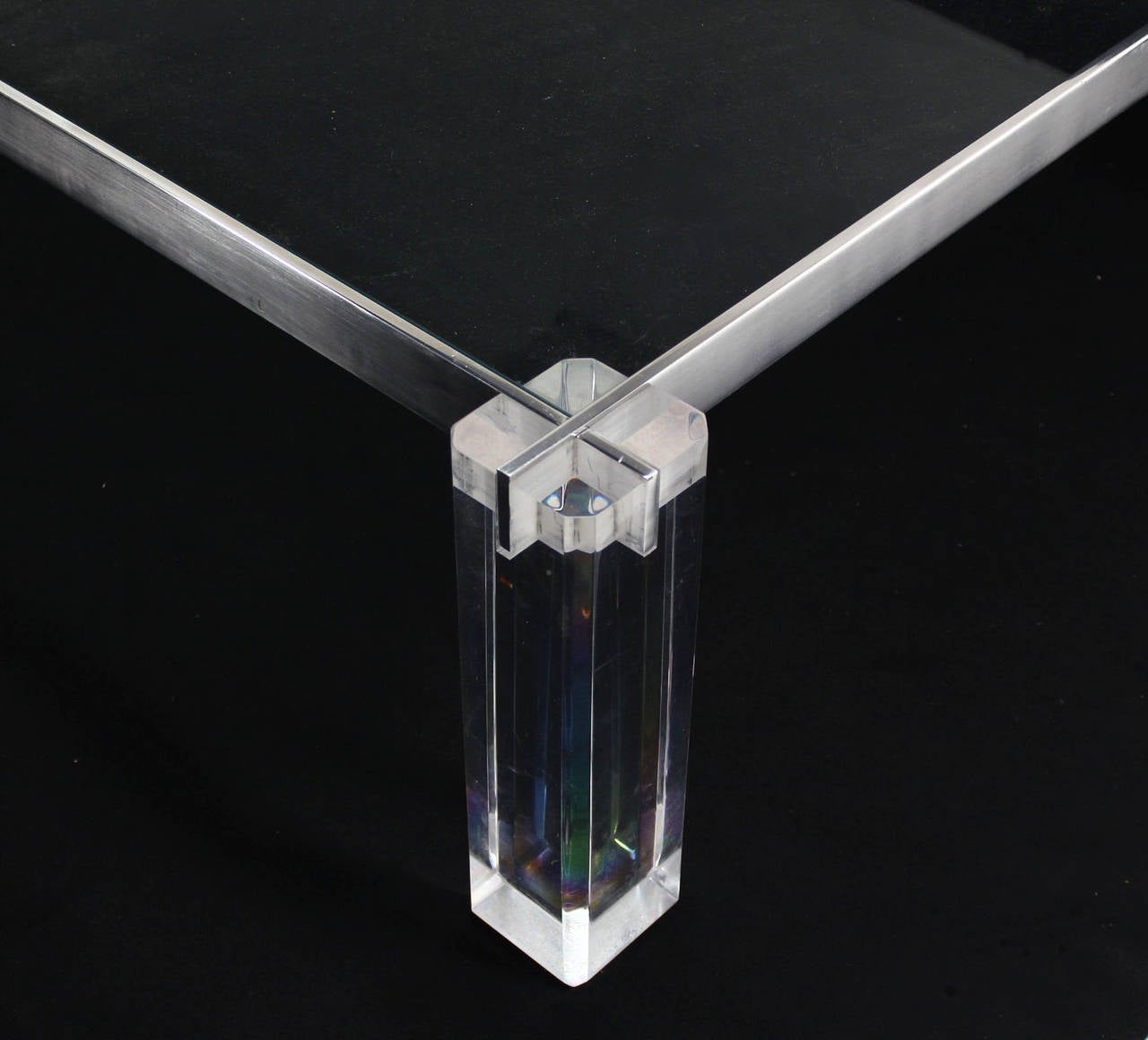 Lucite Base Large Square Coffee Table at 1stDibs | large lucite coffee ...