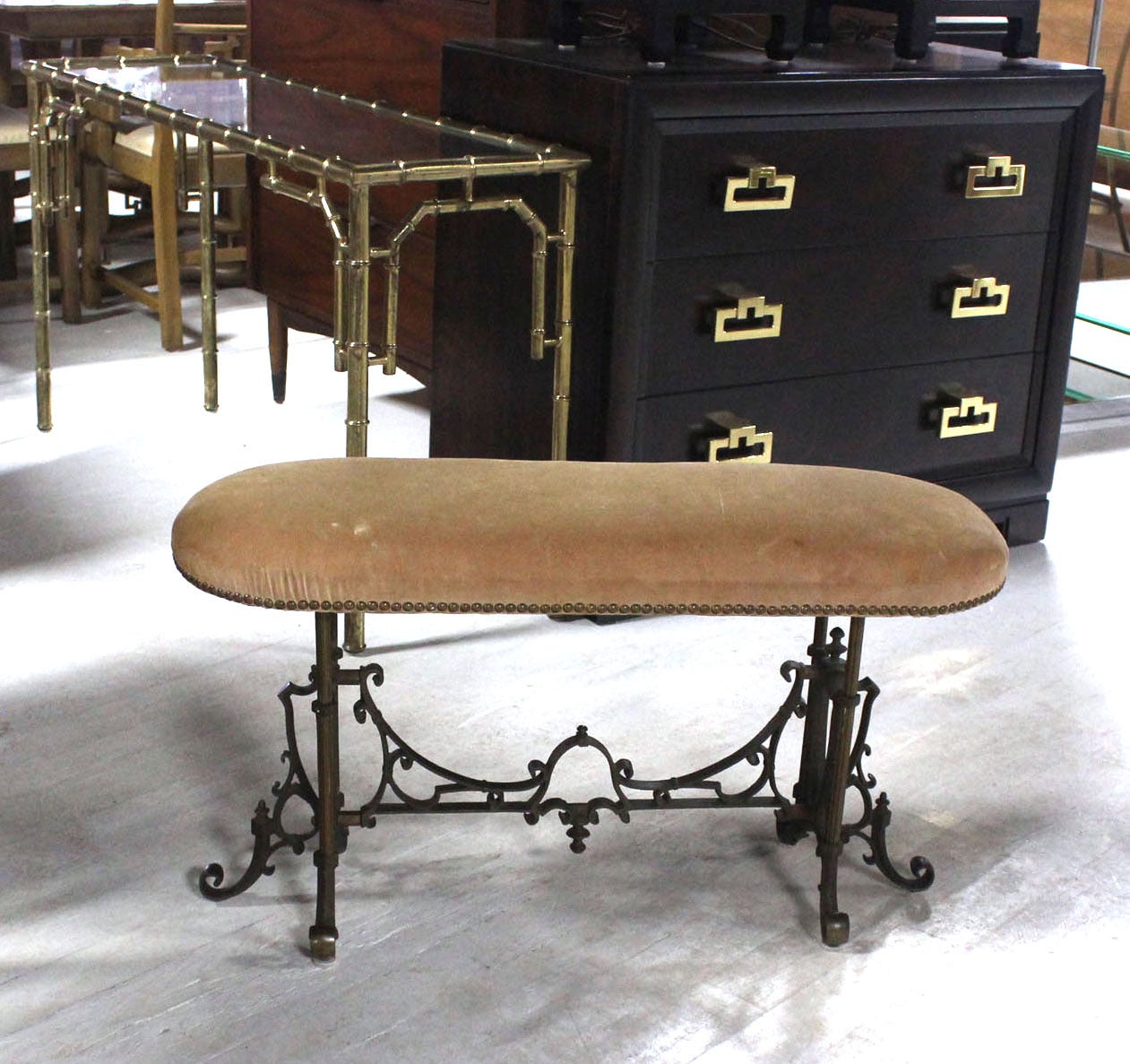 Heavy Cast Bronze Antique Piano or Hall Bench at 1stDibs