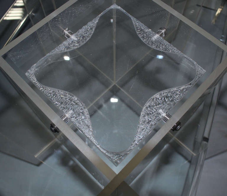 Mid-Century Modern Long, Rectangular Lucite and Glass Coffee Table For ...