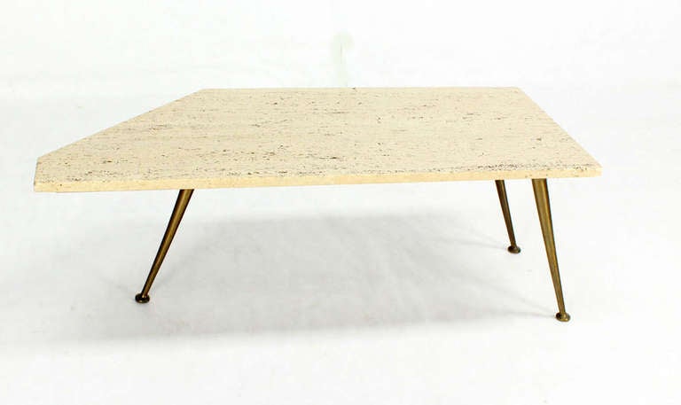Robsjohn Gibbings Odd Shape Tri Legged Coffee Table Mid Century Modern ...