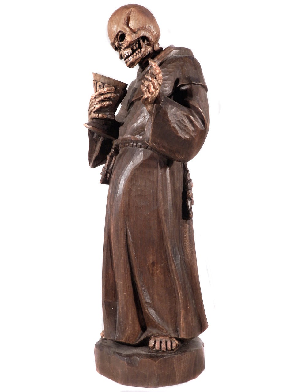 Black Forest Hand-Carved Skeleton in Monks Robe at 1stDibs