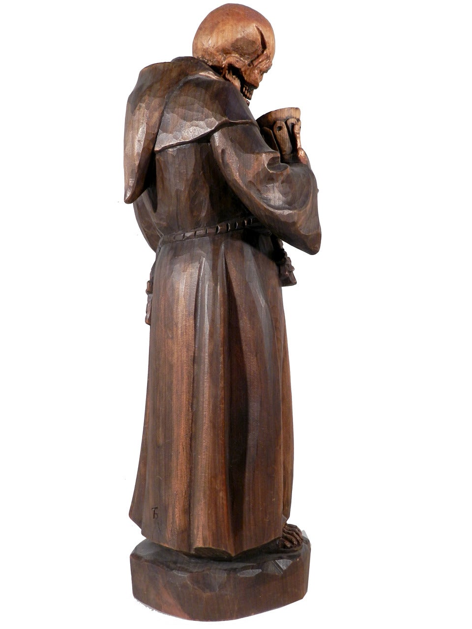Black Forest Hand-Carved Skeleton in Monks Robe at 1stDibs