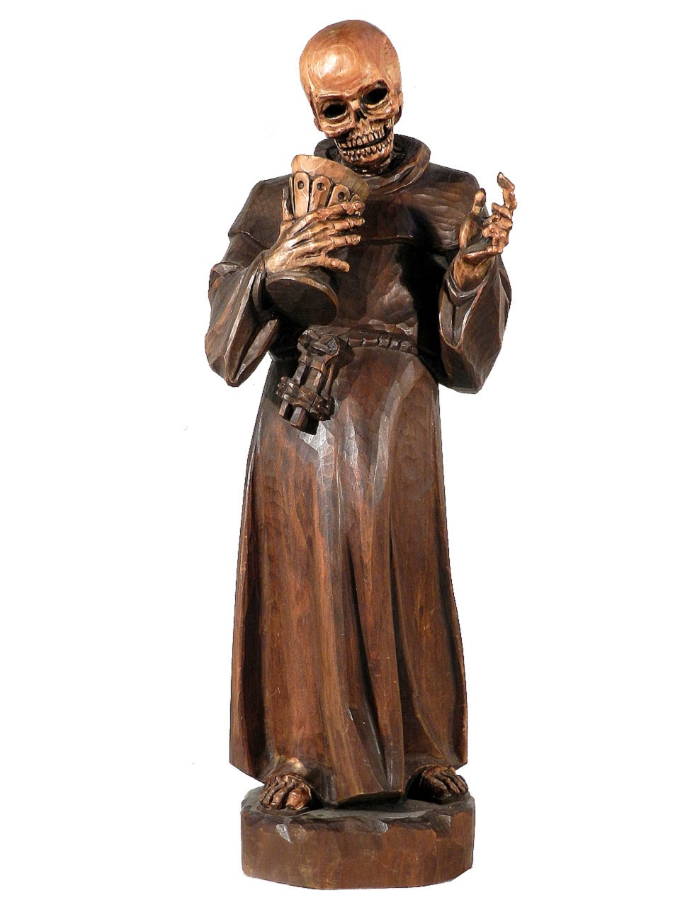 Black Forest Hand-Carved Skeleton in Monks Robe at 1stDibs