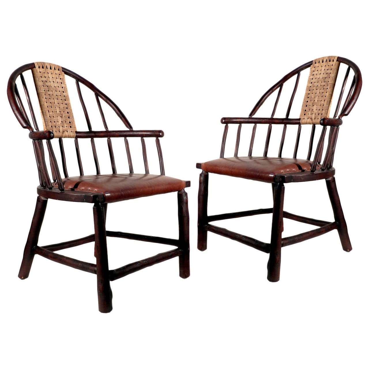 Oversized Handmade Hickory Windsor Chair, Matching Pair at 1stDibs ...