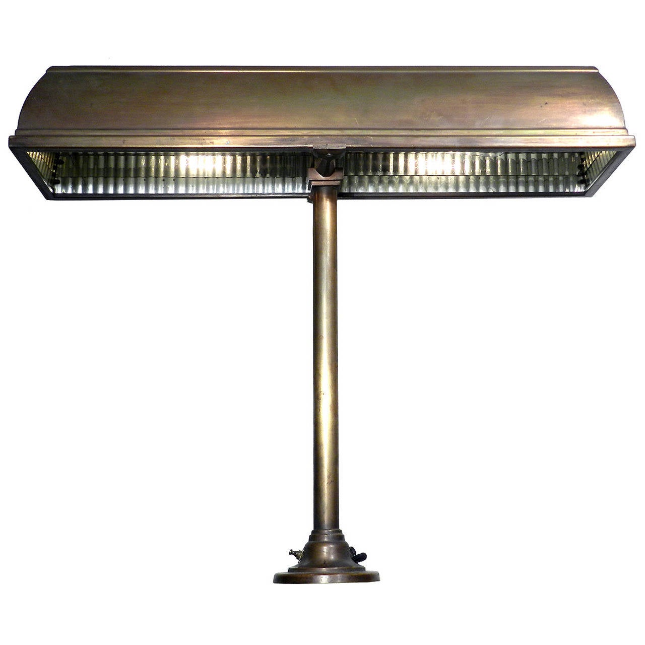 1911 I. P. Frink, Large Bronze Bank Desk Lamp at 1stDibs
