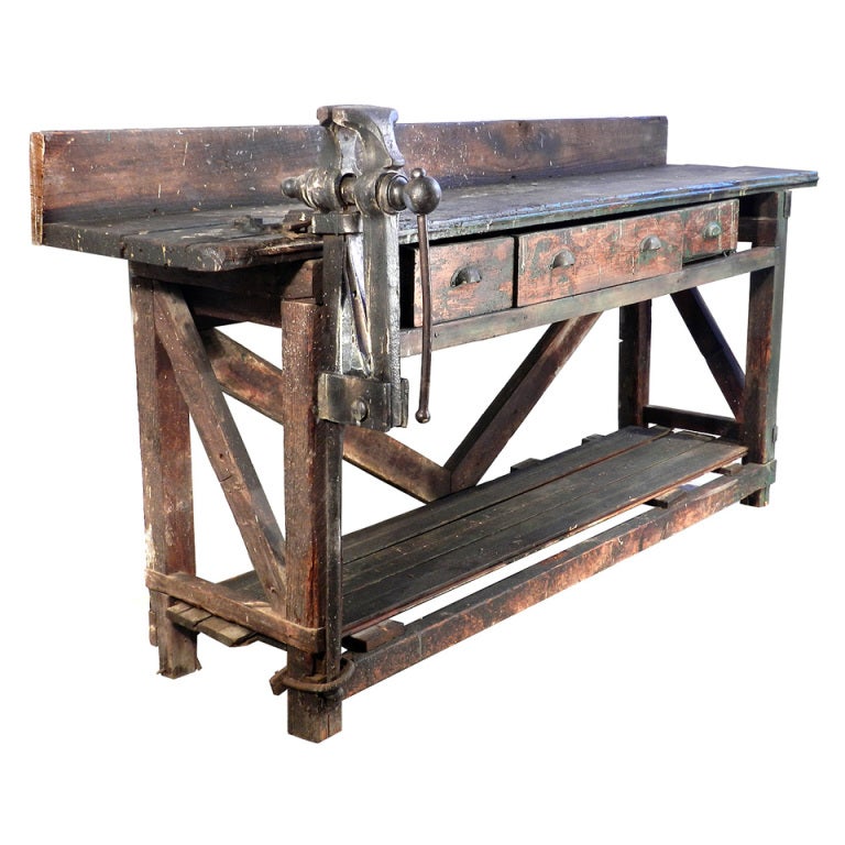 Early Workbench With Amazing Patina at 1stDibs