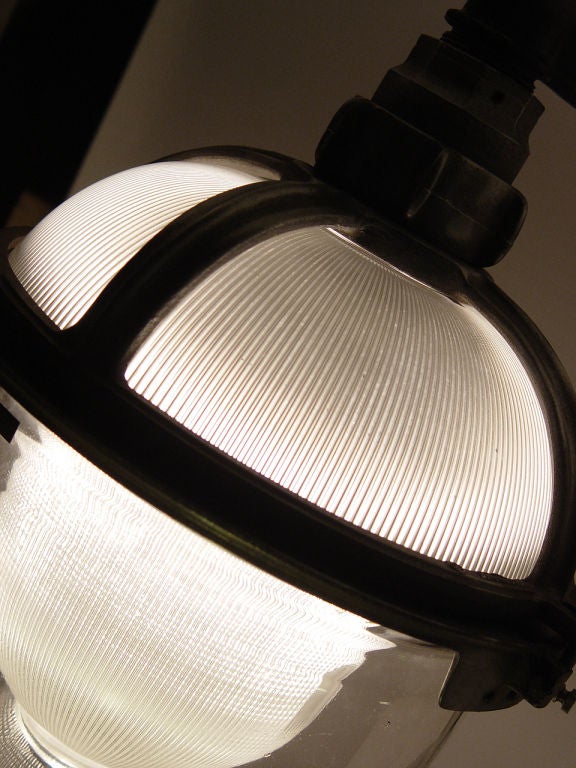 Amazing Tripple Glass Holophane street lamp at 1stDibs