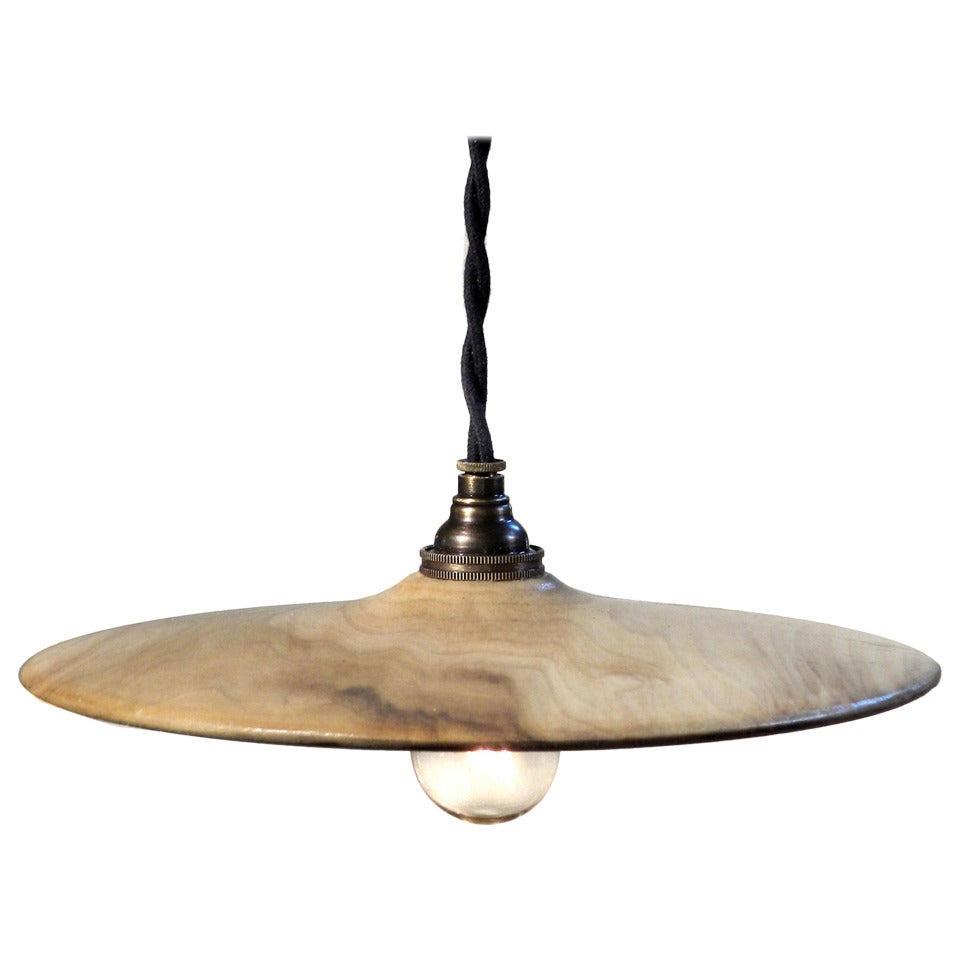 Collection of Simple and Elegant Wood Shade Pendents at 1stDibs