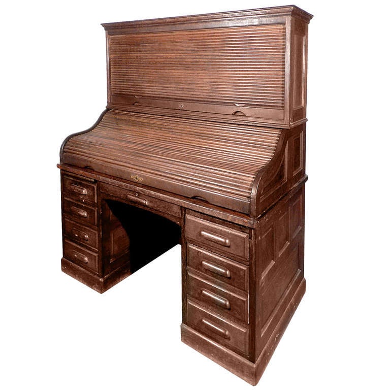 Large And Rare Double Roll Top Desk at 1stDibs