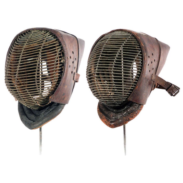 Early Matching Pair of Kendo Fighting Masks at 1stDibs