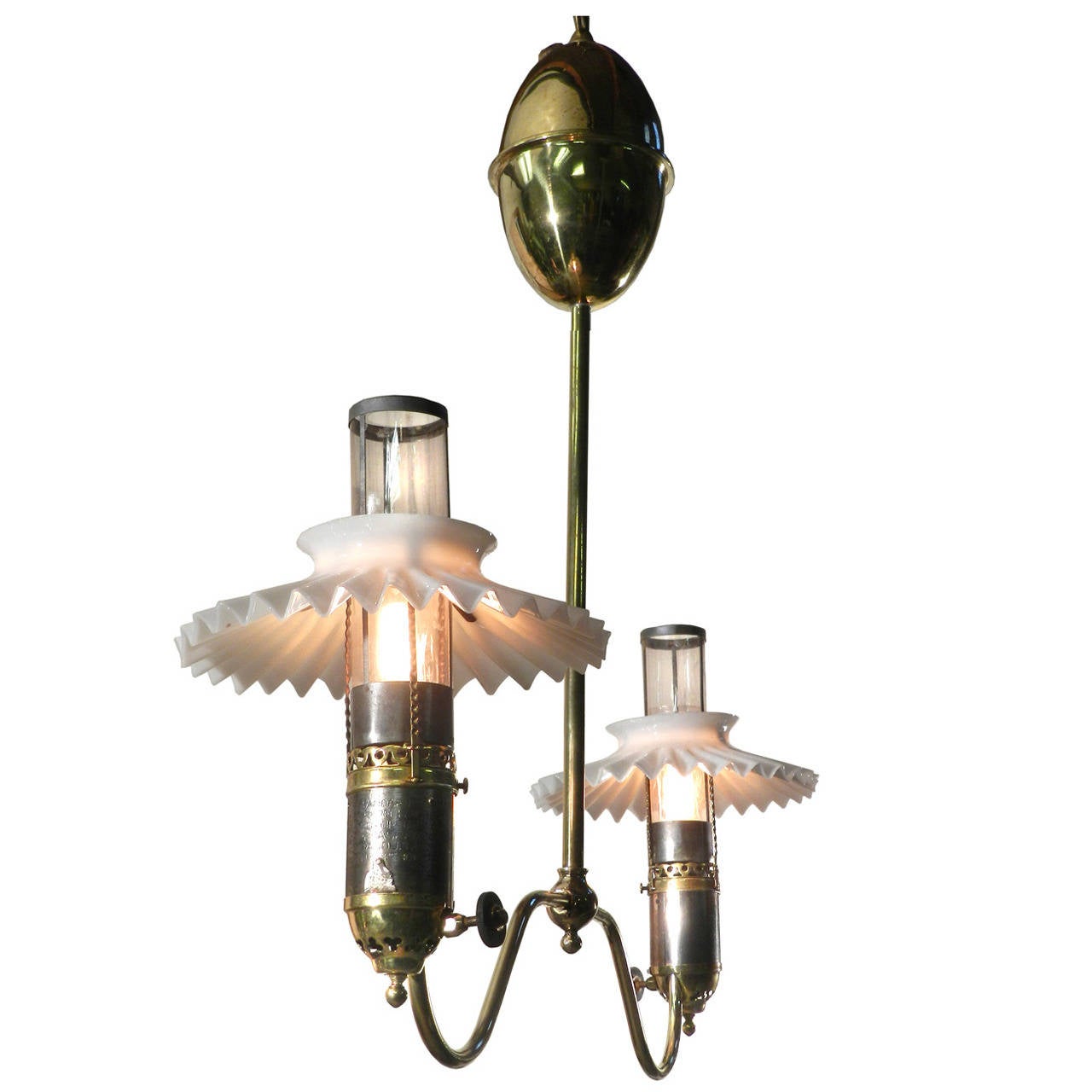 Original Twin Gravity Gas Lamp Converted to Electric at 1stDibs
