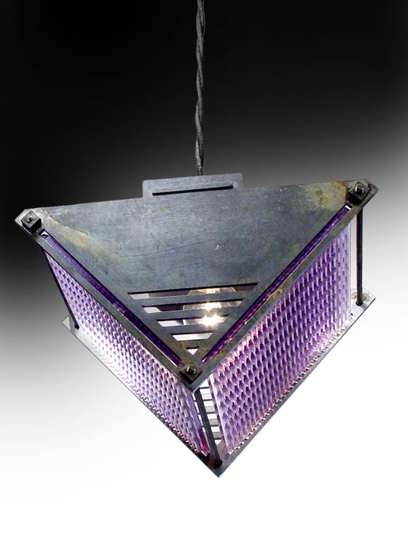 Luxfer Prism Glass Lamps- Sconce or Pendent at 1stDibs