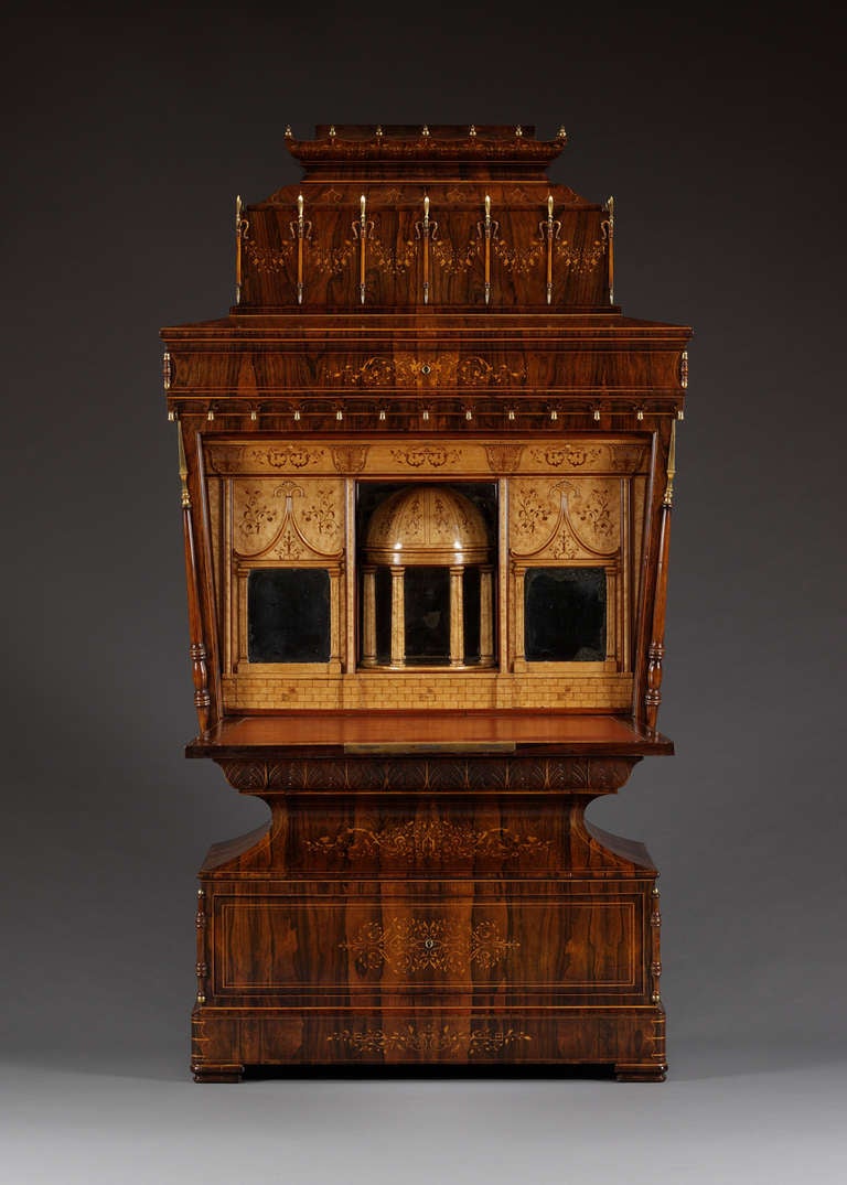 A Magnificent Secretaire Of Lyra Form In The Exotisme Taste For Sale at ...