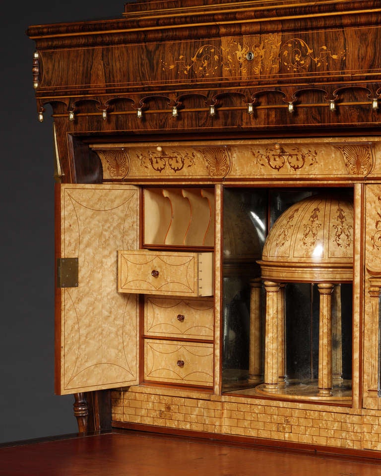 A Magnificent Secretaire Of Lyra Form In The Exotisme Taste For Sale at ...