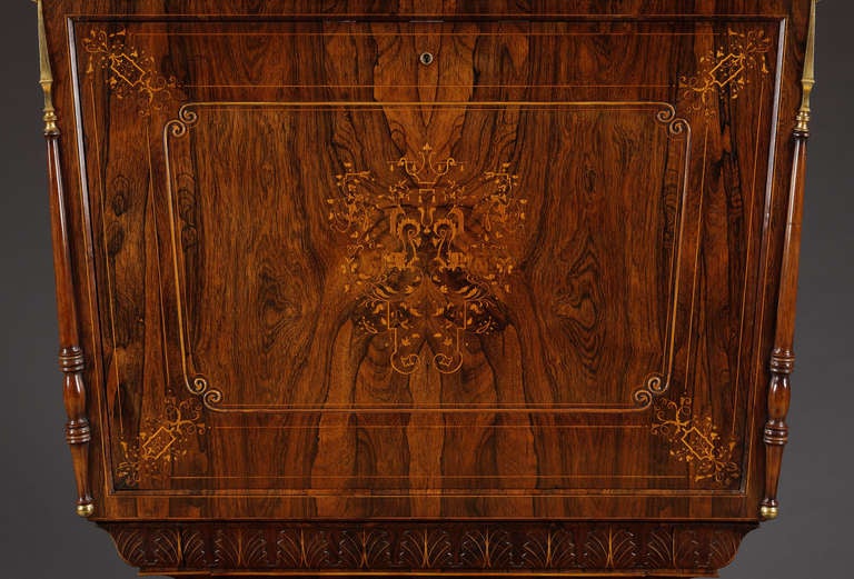 A Magnificent Secretaire Of Lyra Form In The Exotisme Taste For Sale at ...
