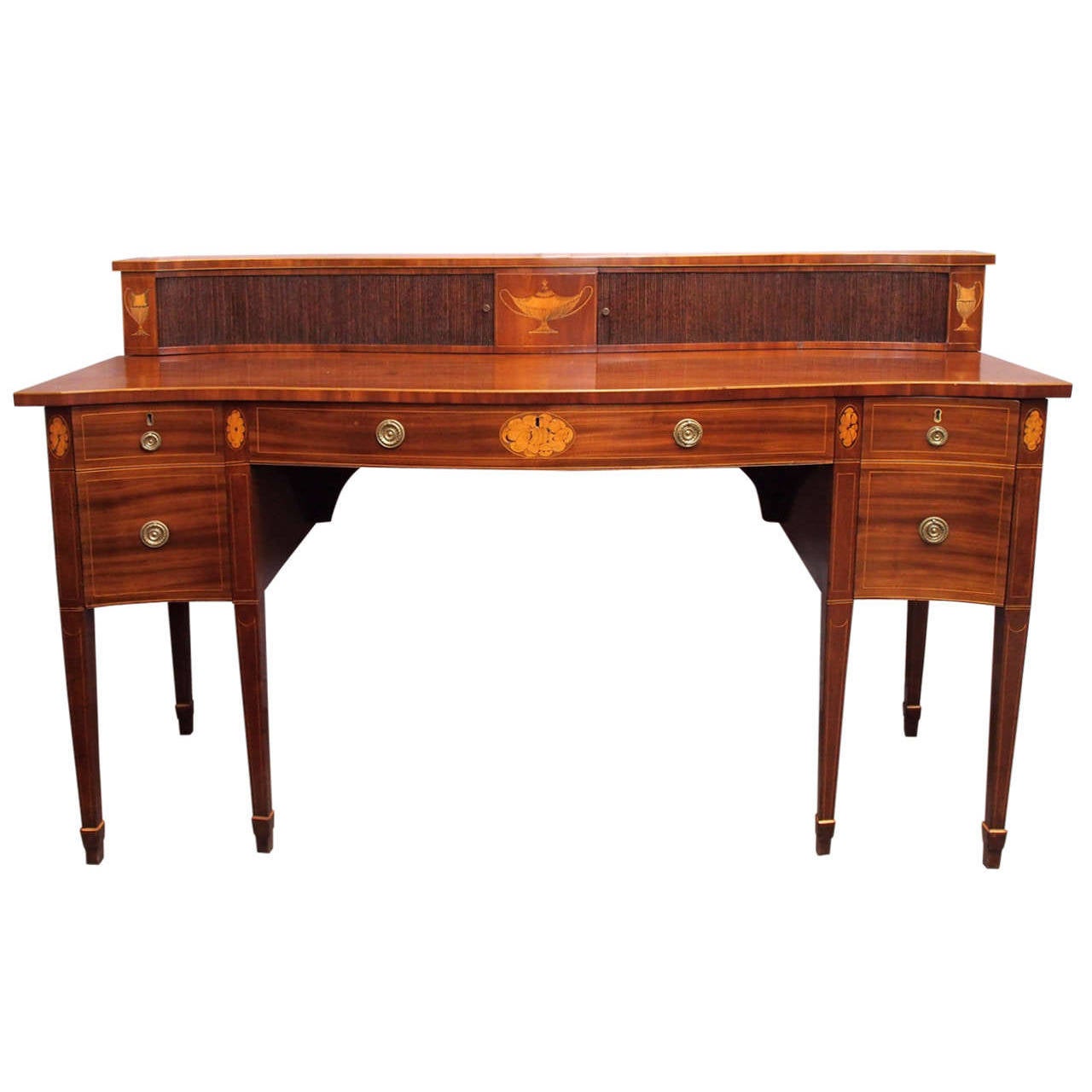 Antique English Mahogany Georgian Sideboard with "Tambour" Top circa ...