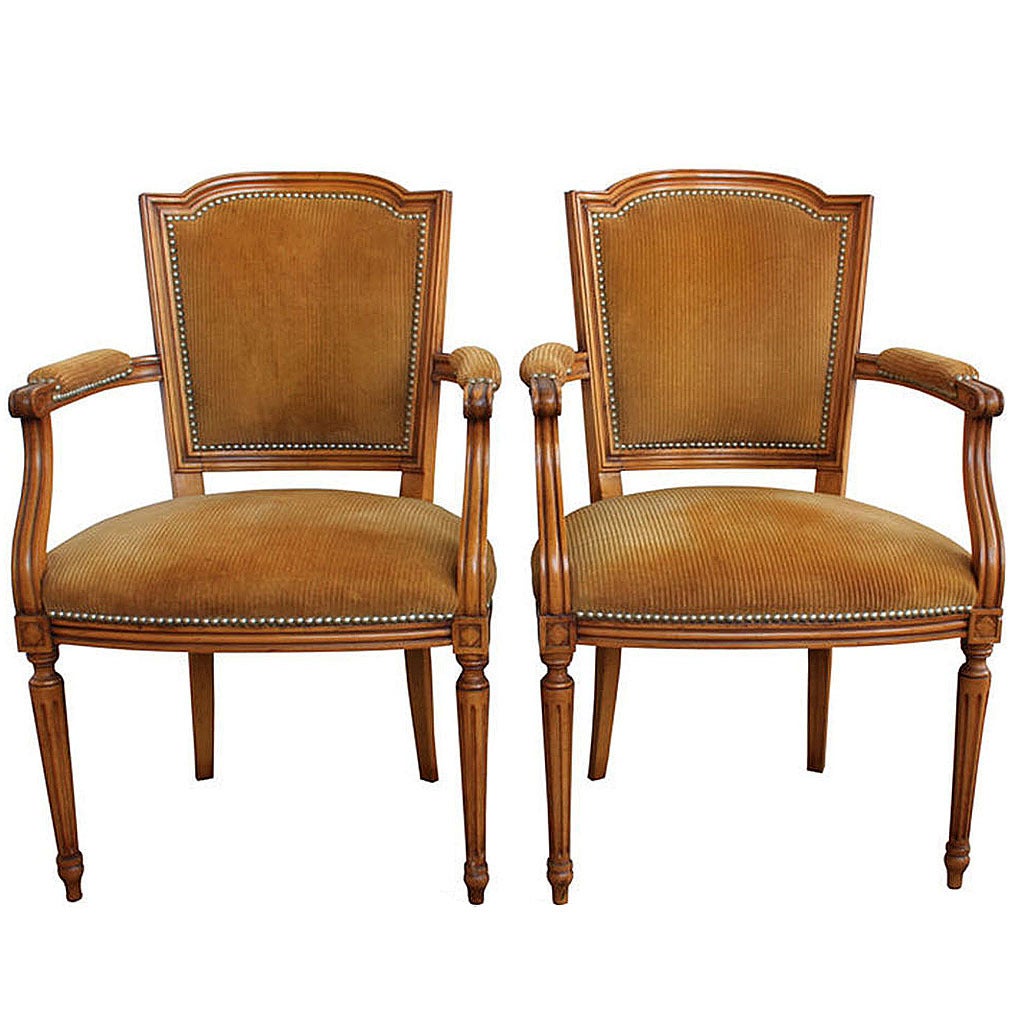 Pair of Original Regency Parlor Arm Chairs at 1stDibs