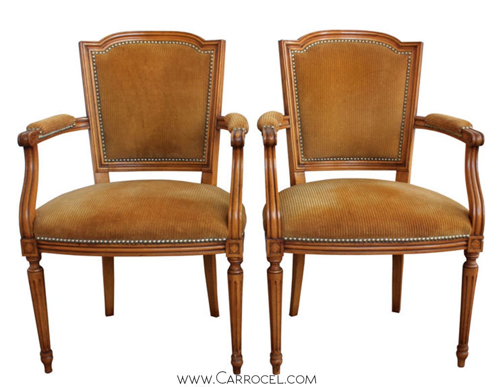 Pair of Original Regency Parlor Arm Chairs at 1stDibs