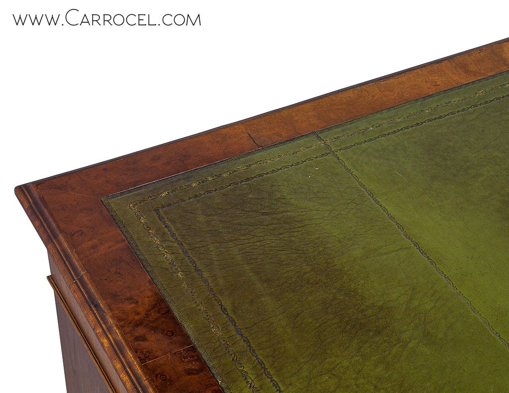 Vintage Inlaid Leather Desk at 1stDibs