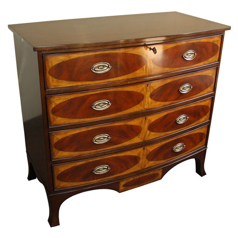 Mahogany Federal Style English Commode Chest For Sale at 1stDibs