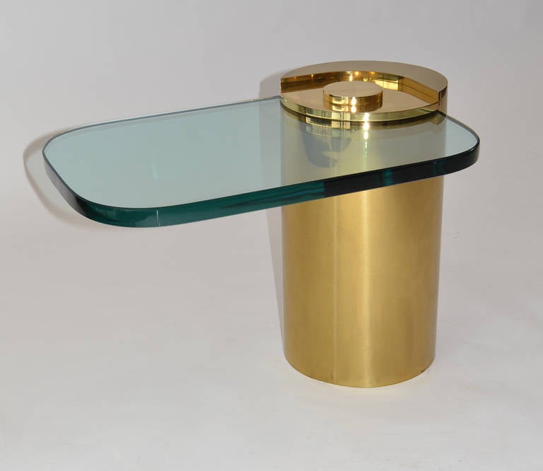 Brass and Glass Side Table by Karl Springer at 1stDibs