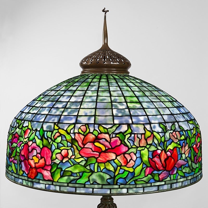 Tiffany Studios New York “Border Peony” Floor Lamp at 1stDibs