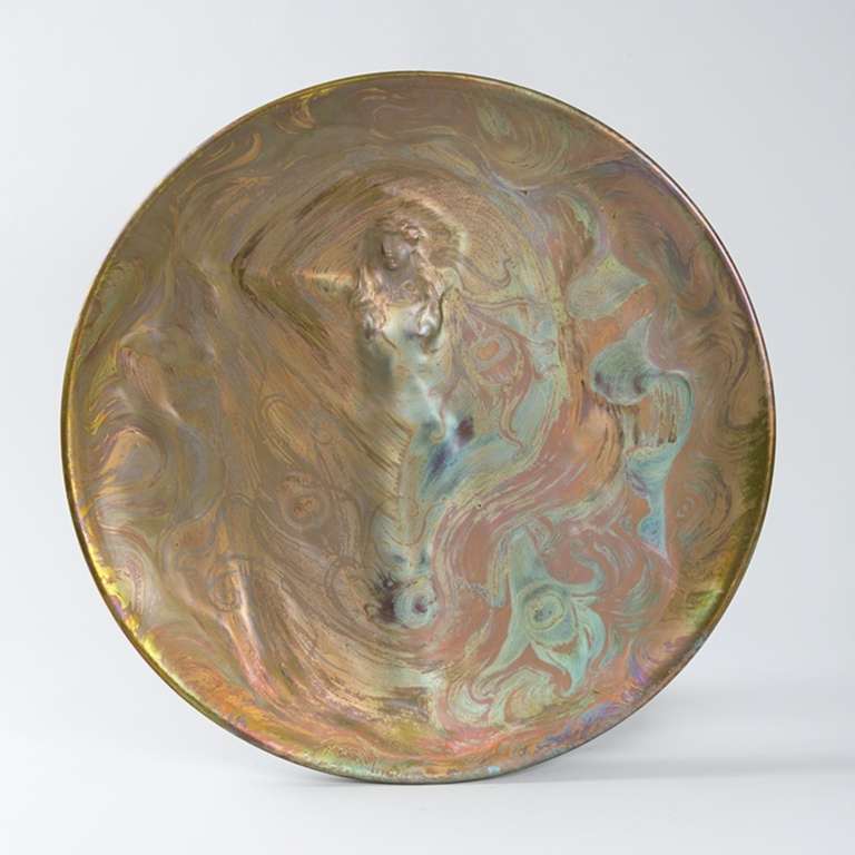 Clement Massier Ceramic Charger, “La Danse” at 1stDibs