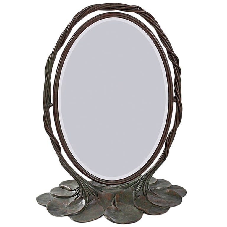 Tiffany Studios Bronze “Lily Pad” Mirror at 1stDibs