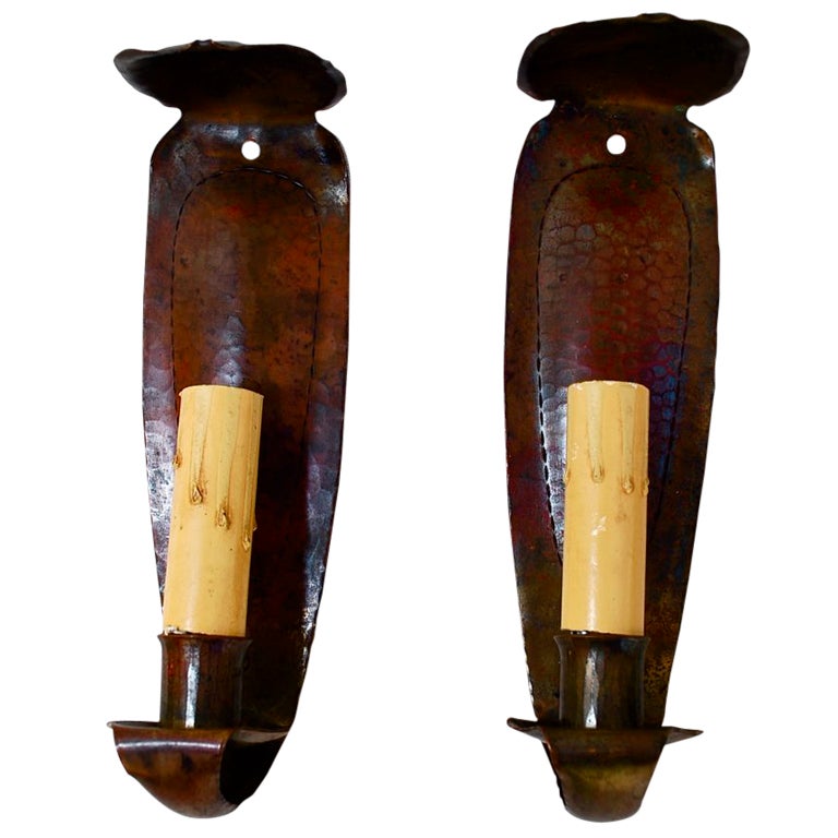 Antique Pair of Sconces by Roycroft at 1stDibs