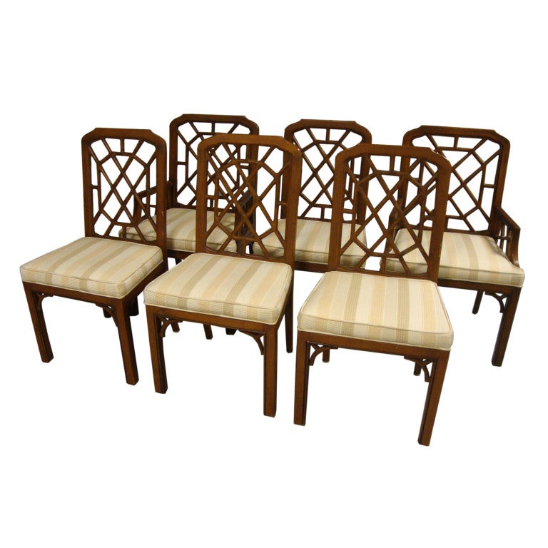 Set of 6 Fretwork Chairs at 1stDibs