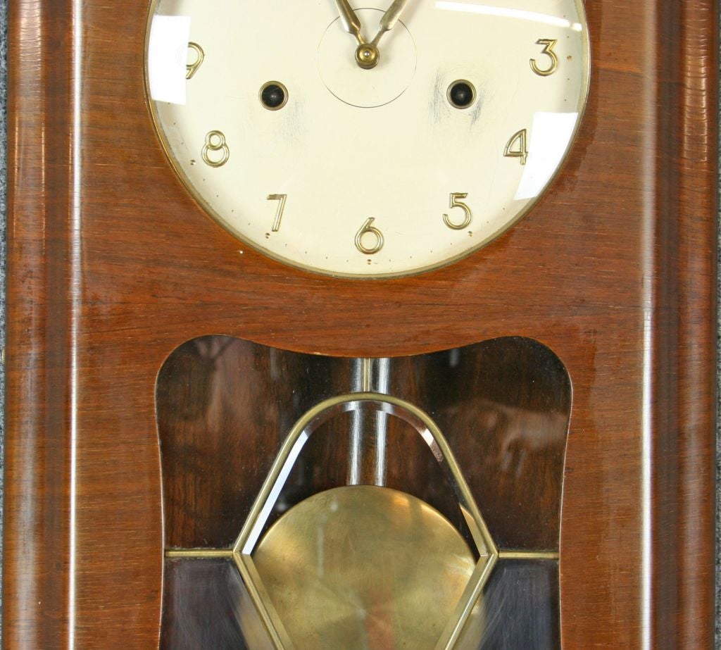 Vintage German Art Deco Regulator Wall Clock Kienzle For Sale at ...