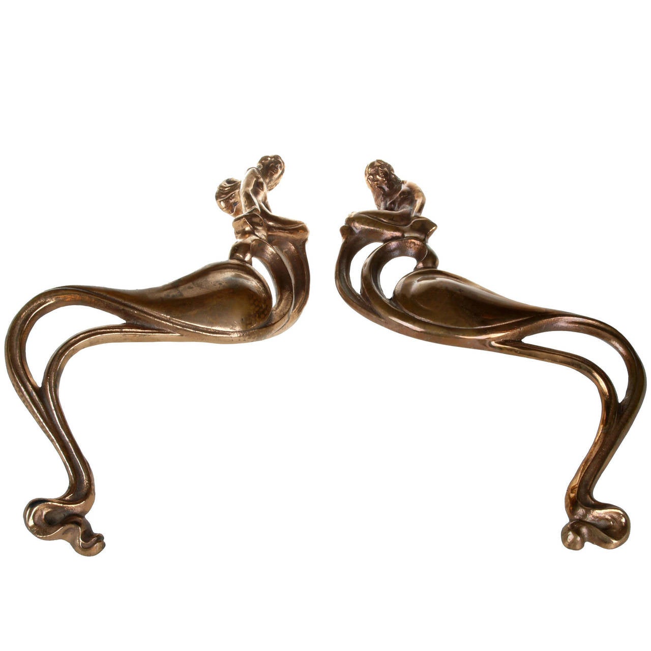 Art Nouveau Solid Bronze Door Handles with Mermaid at 1stDibs | art ...