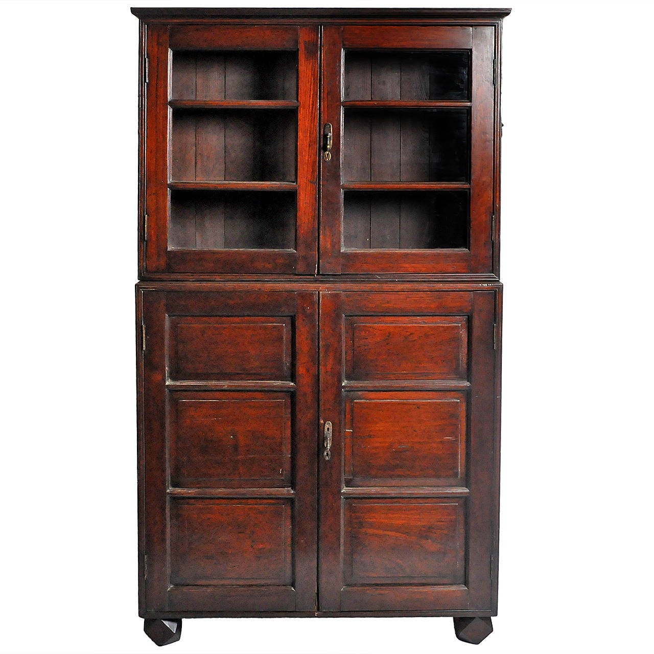 British Colonial Bookcase with Handles at 1stDibs