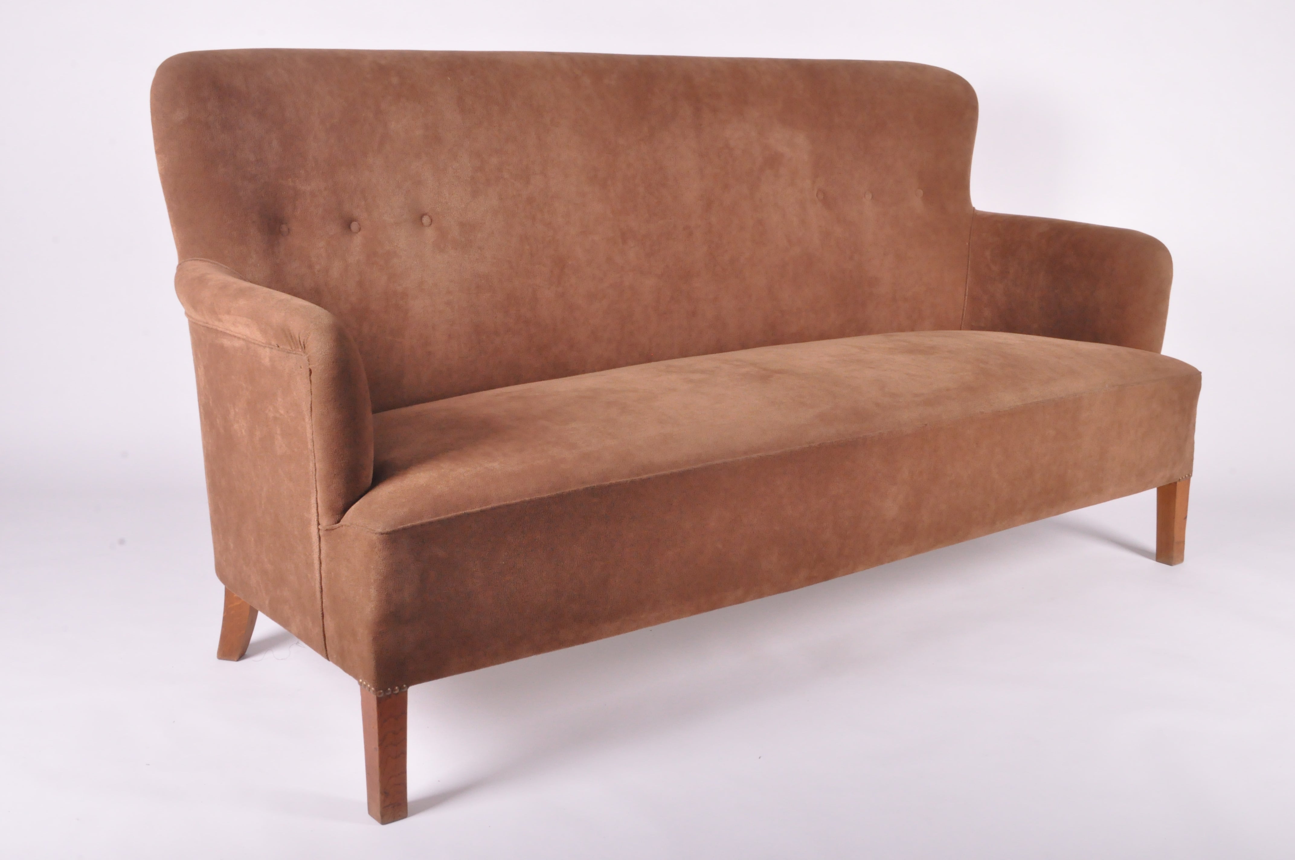 Tight Back Sofa with Pin Tucking at 1stDibs