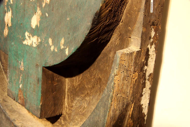 Monumental Morung Carving with Five Mithun Head Decoration at 1stDibs