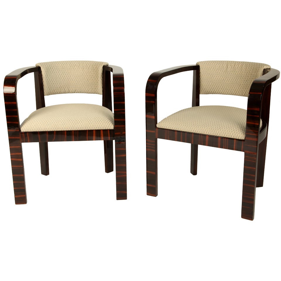 Round Back Chairs with New Upholstery at 1stDibs