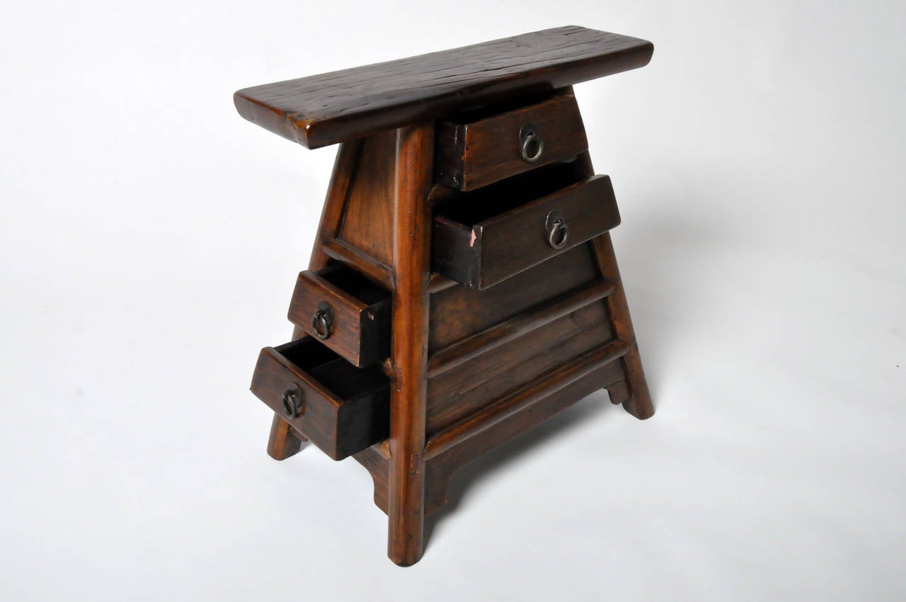 Elm Wood Vendor's Stool at 1stDibs