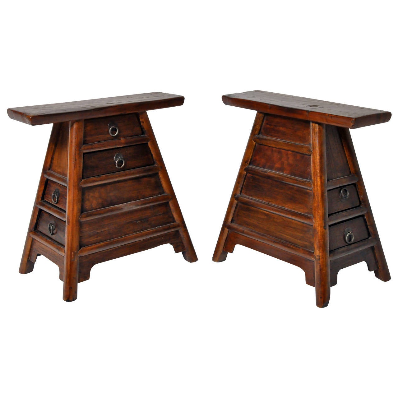 Elm Wood Vendor's Stool at 1stDibs