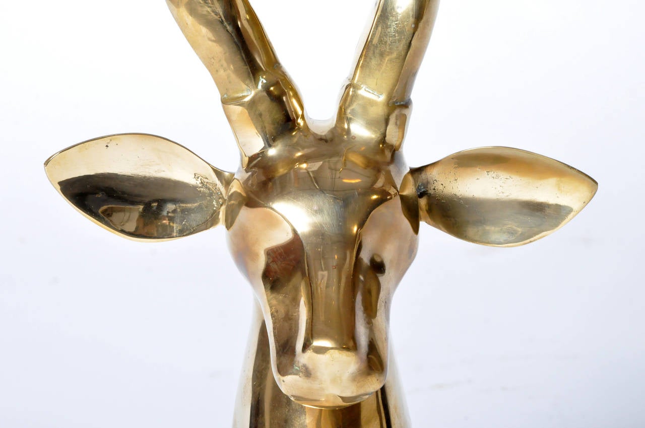 Vintage Brass Bust of a Gazelle at 1stDibs | brass gazelle