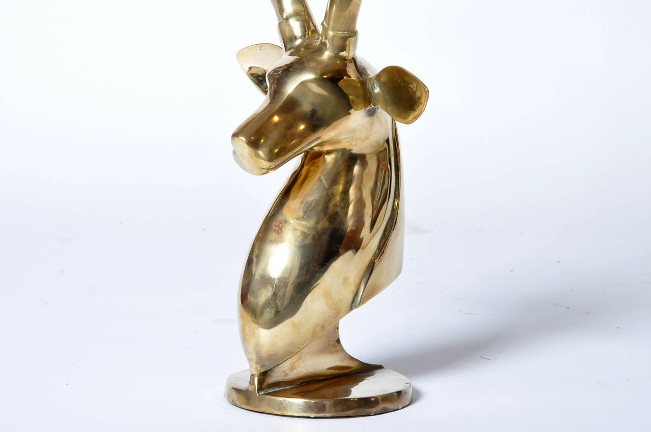 Vintage Brass Bust of a Gazelle at 1stDibs | brass gazelle
