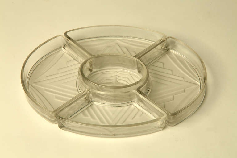 French Serving Tray with Glass Compartments For Sale at 1stDibs
