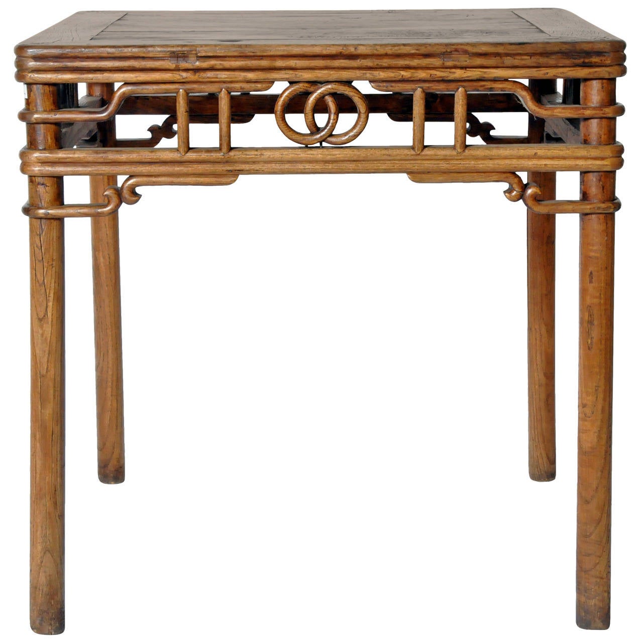 Chinese Square-Top Walnut Games Table at 1stDibs