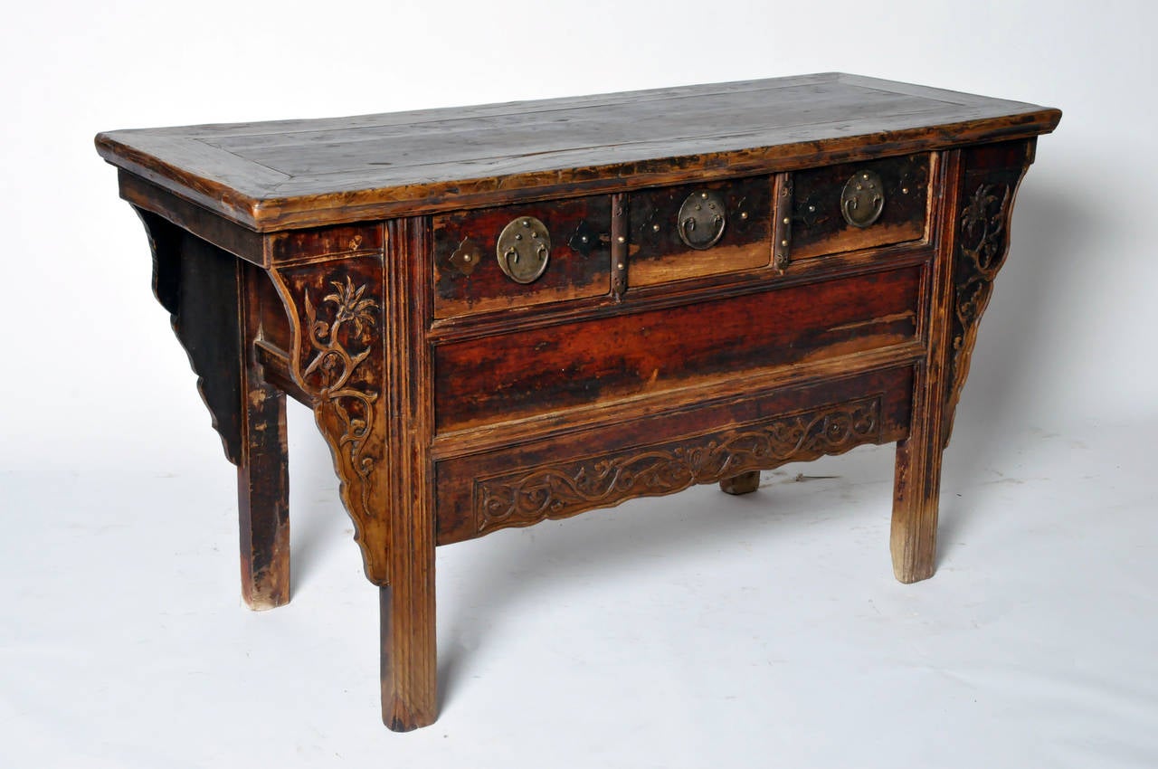 Chinese Elm Wood Coffer at 1stDibs