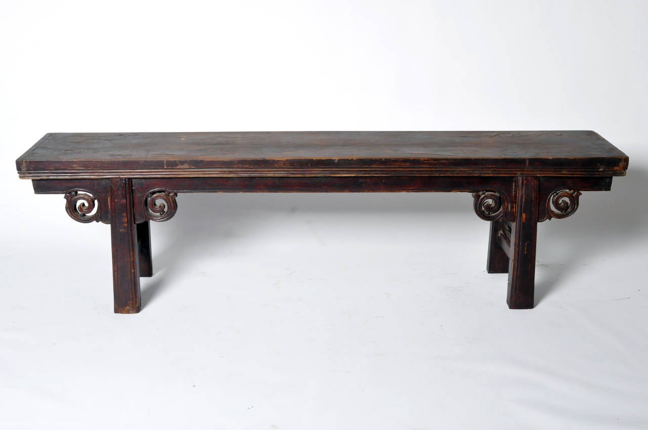 Chinese Elm Wood Bench at 1stDibs | chinese elm bench