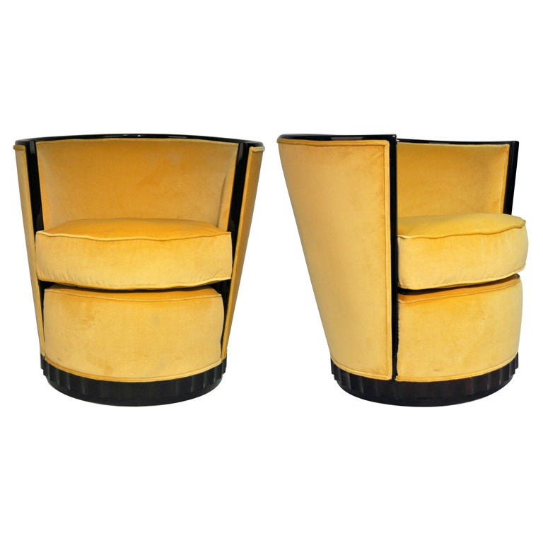 Pair of Chairs with U Shape Back at 1stDibs