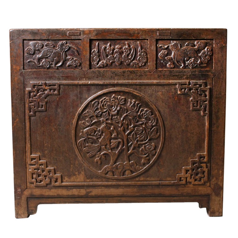 Carved Temple Chest at 1stDibs