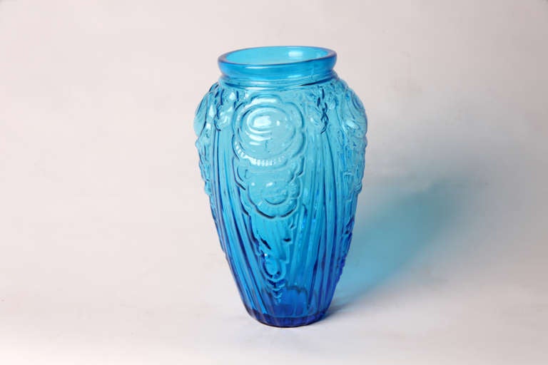Azure Blue Glass Vase at 1stDibs
