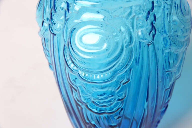 Azure Blue Glass Vase at 1stDibs