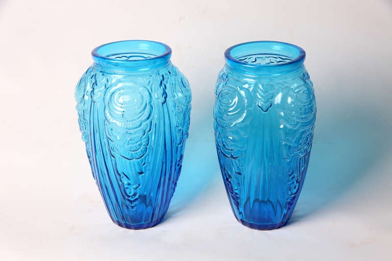 Azure Blue Glass Vase at 1stDibs